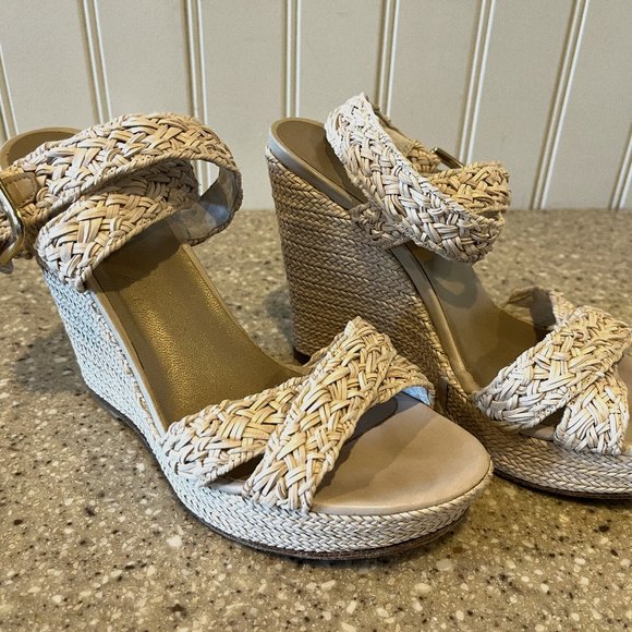 Stuart Weitzman | Shoes | Stuart Weitzman Cream Sandle Platform Heels ...